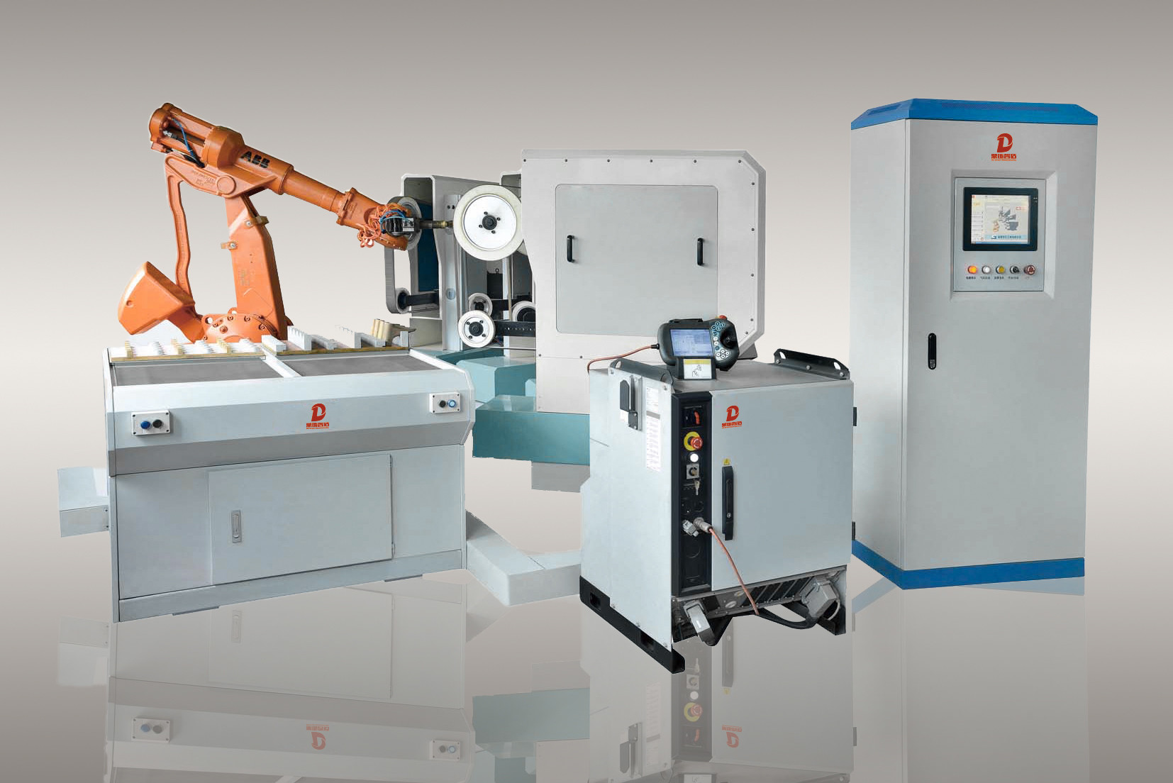 Automatic Robotic Grinding Cell , Robotic Deburring Machine For ...